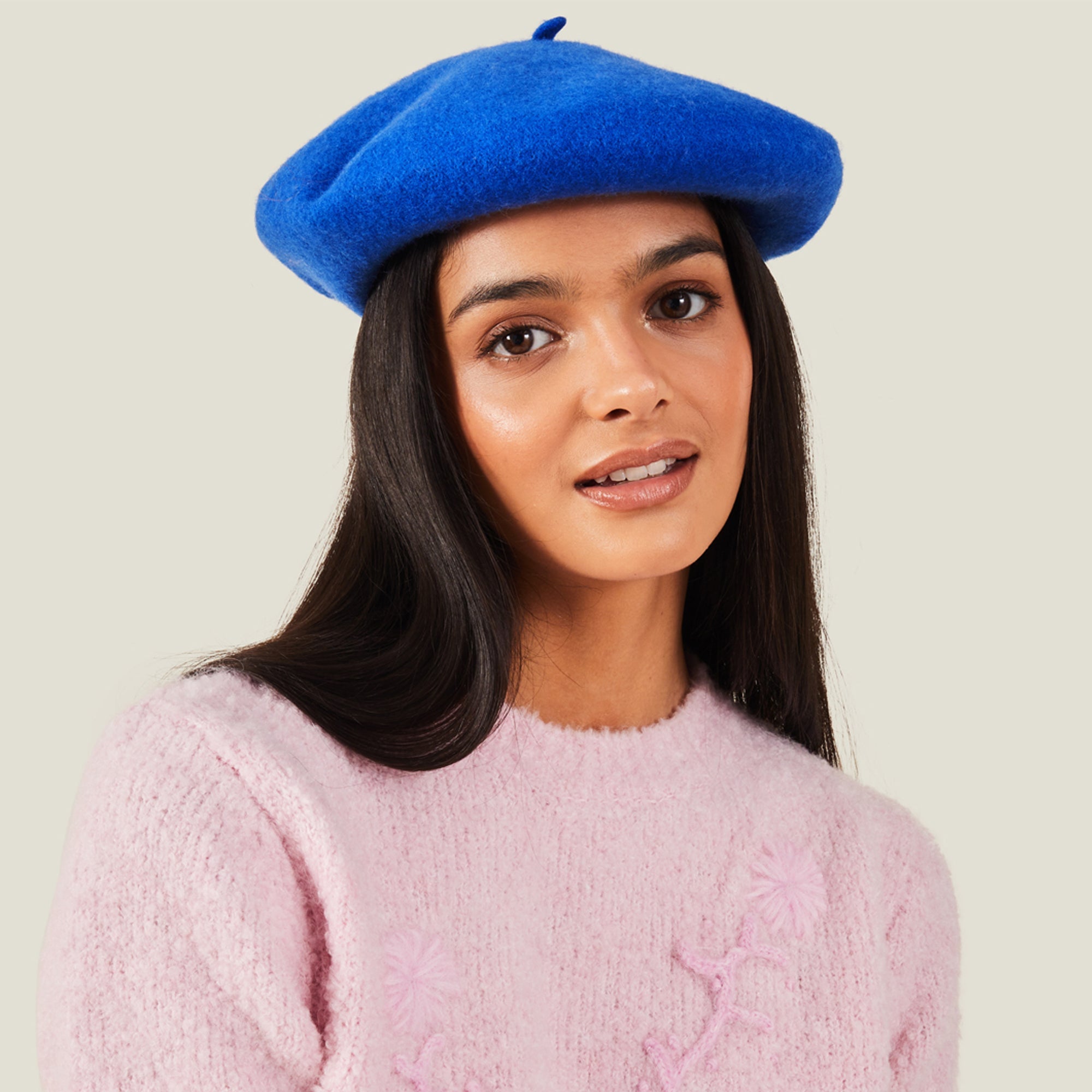 Accessorize London Women's Wool Beret Blue - Accessorize India