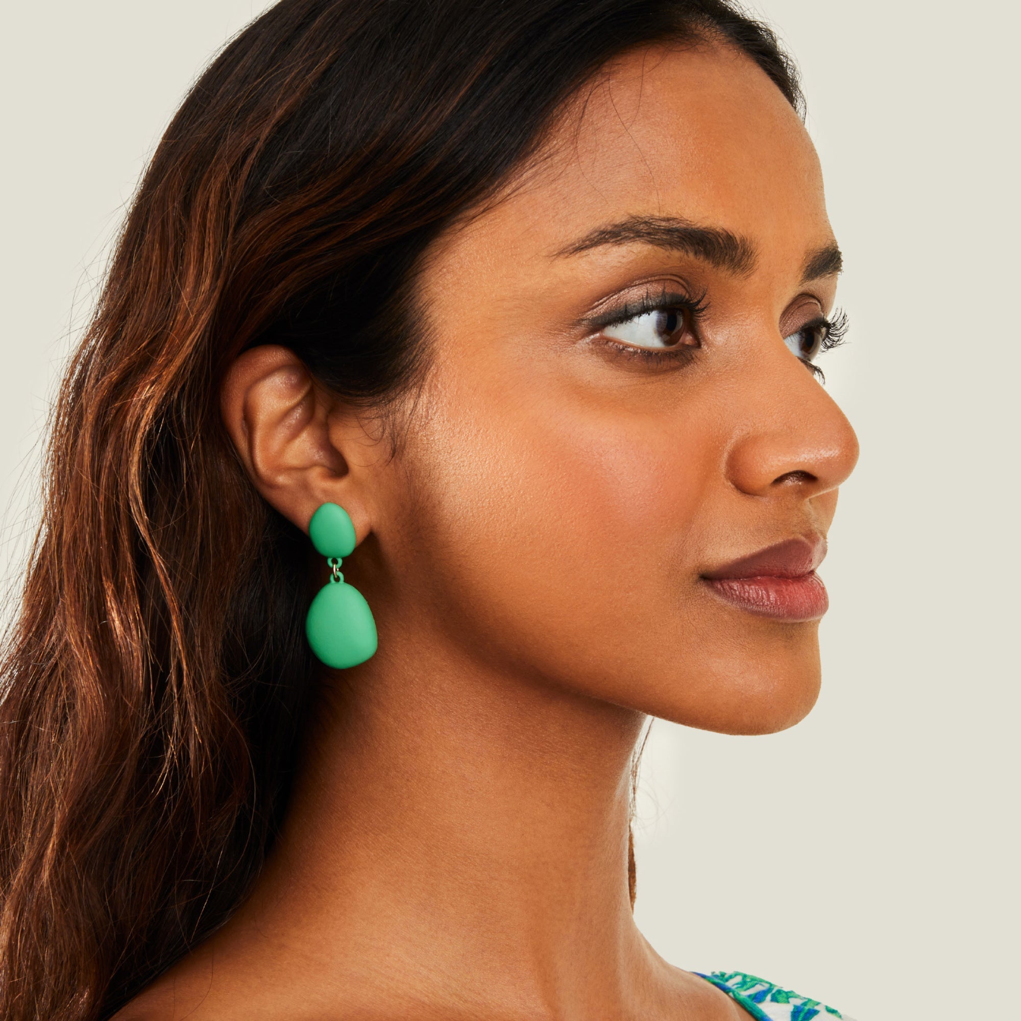 Accessorize London Women's Green Matte Drop Earrings - Accessorize India