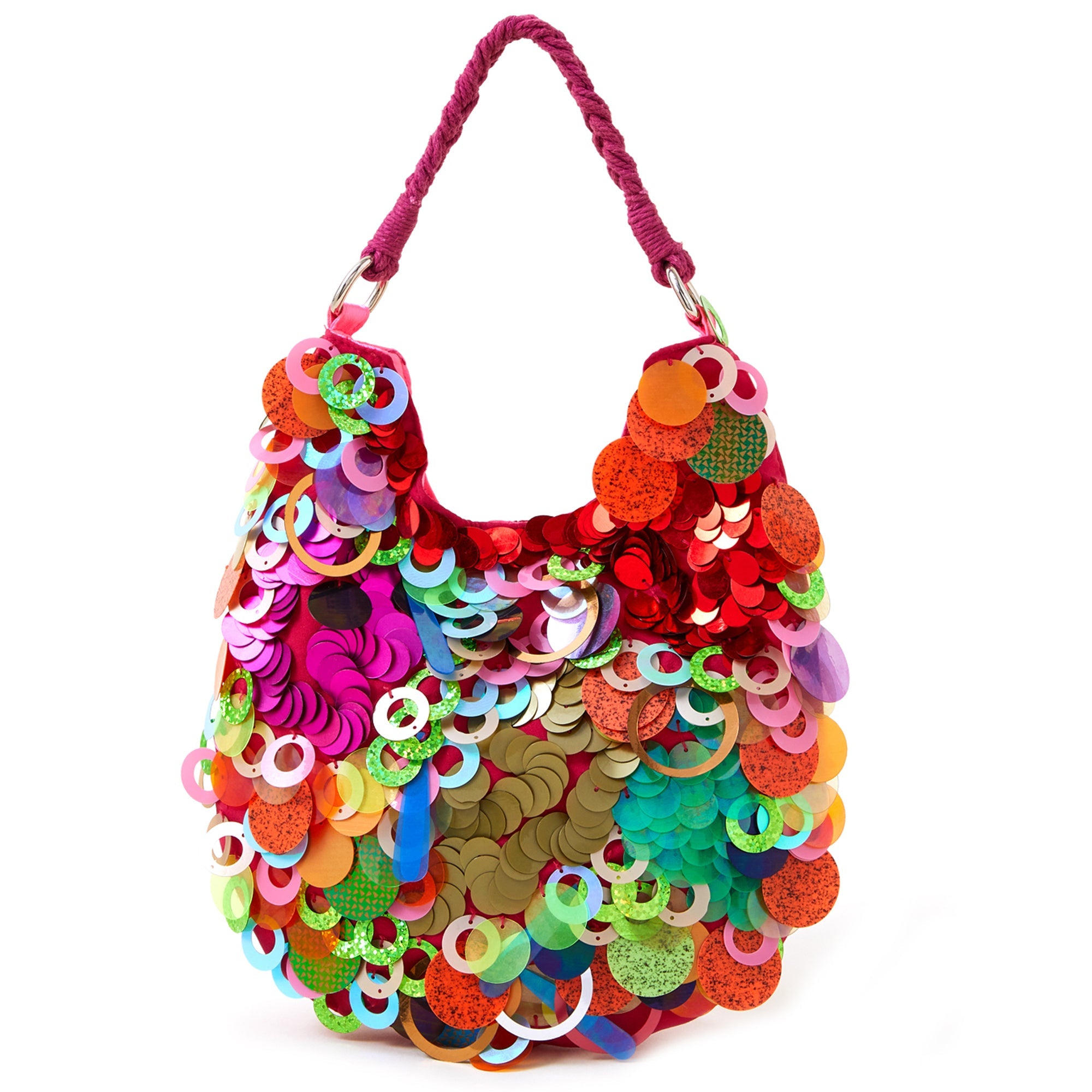 Accessorize London Women's Pink Hand Embellished Sequin Bag ...