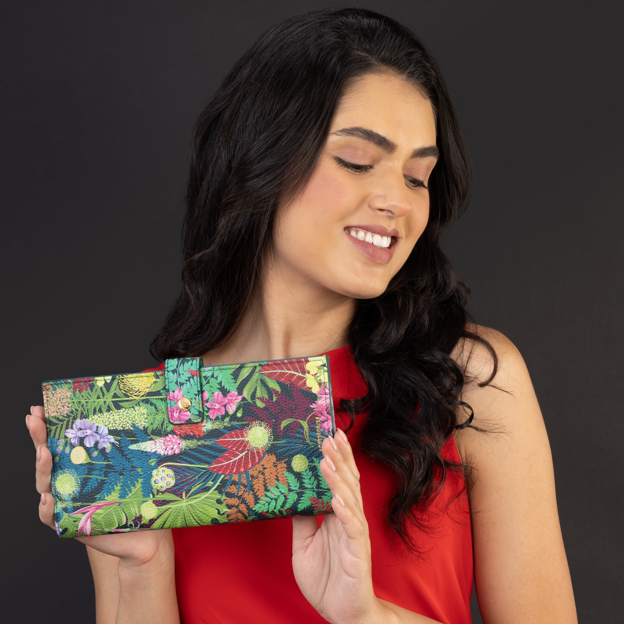 Accessorize London Women's Green Jungle Print Wallet - Accessorize India