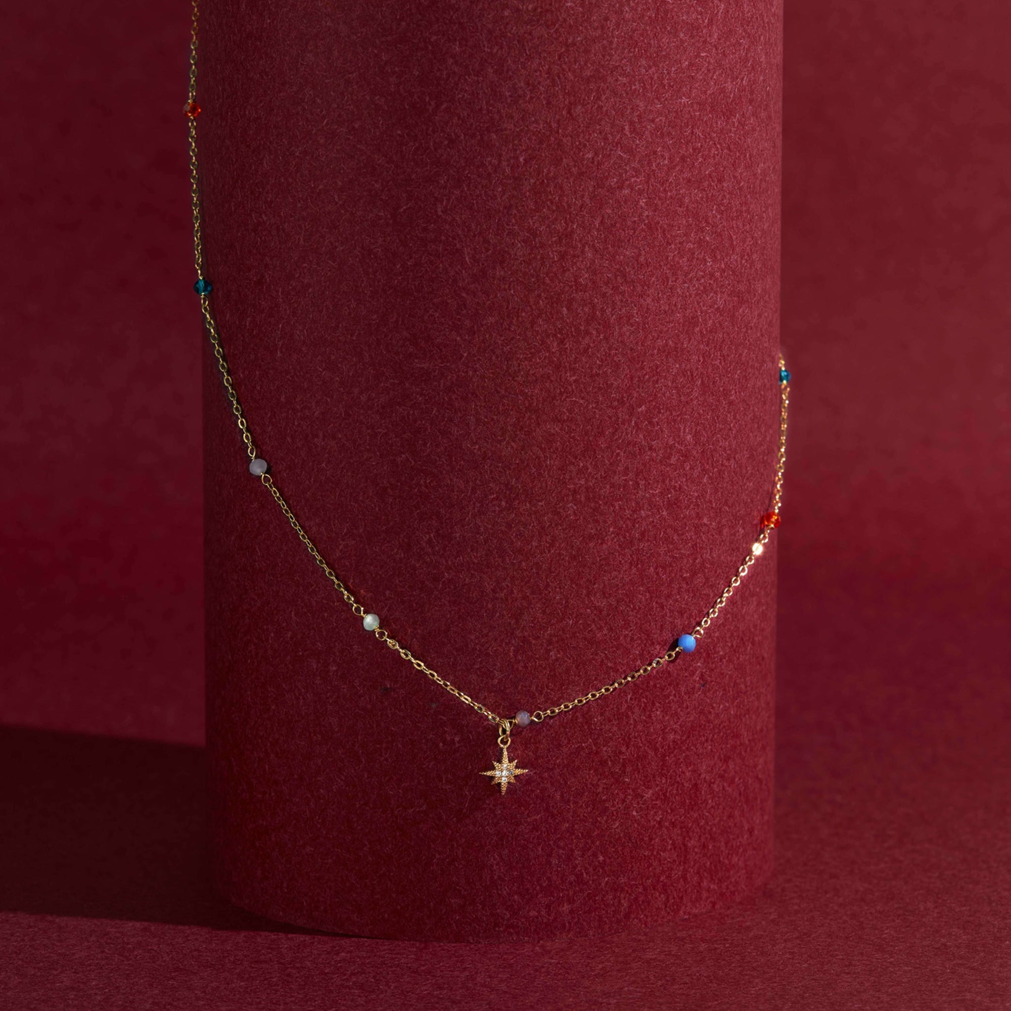 Accessorize London Women 14K Real Gold Plated Stationed Bead Chain Nec ...