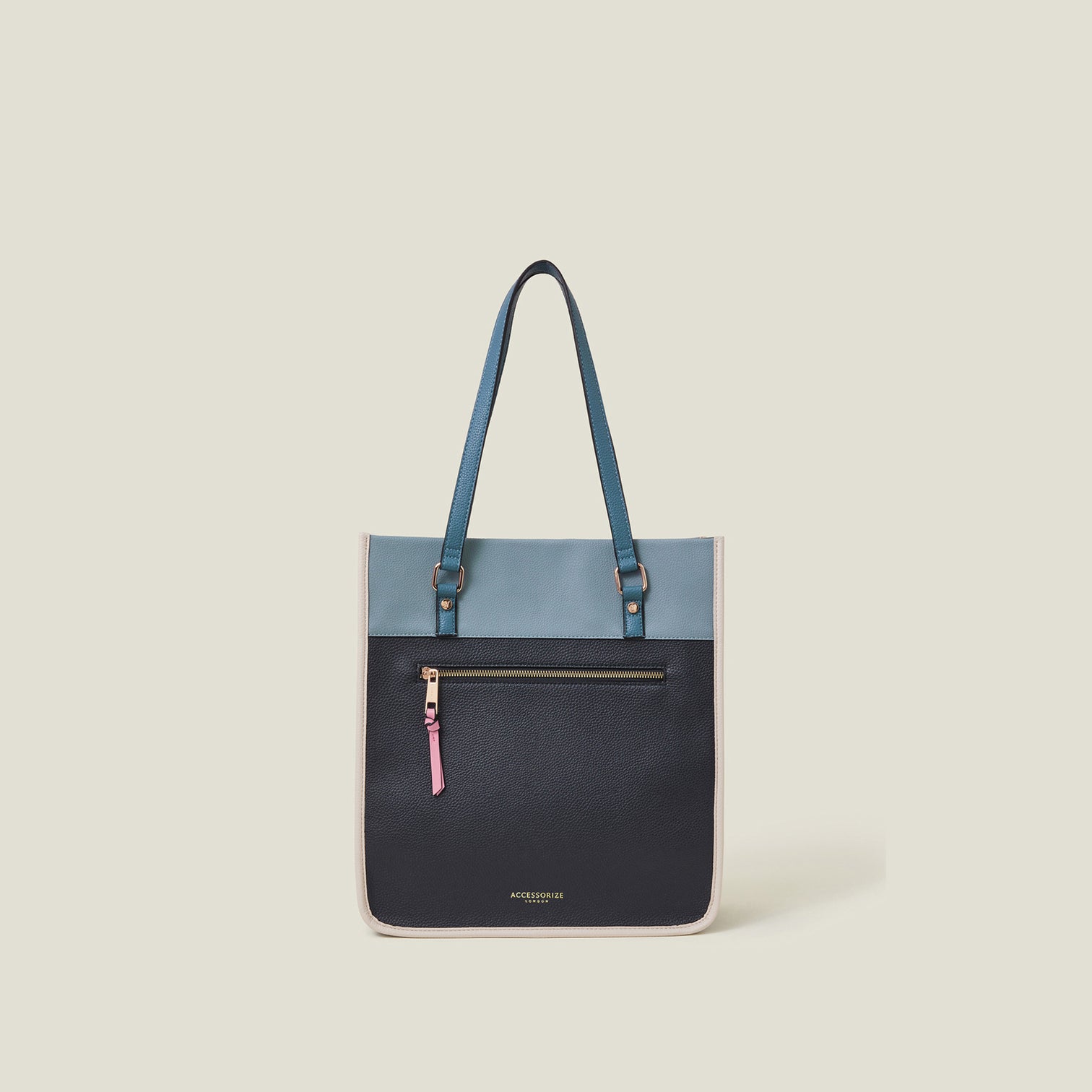 Navy Blue Colour Block Shoulder Bag - Accessorize India