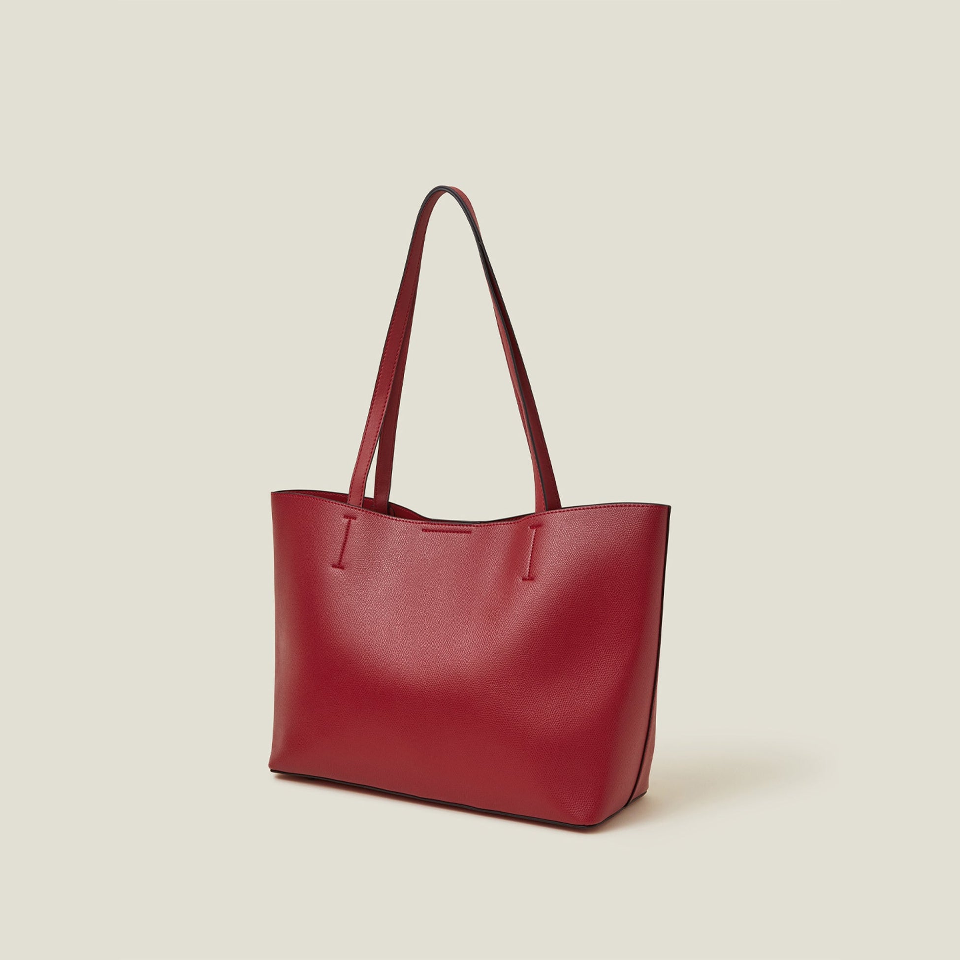 Red Faux Leather Tote Bag - Accessorize India