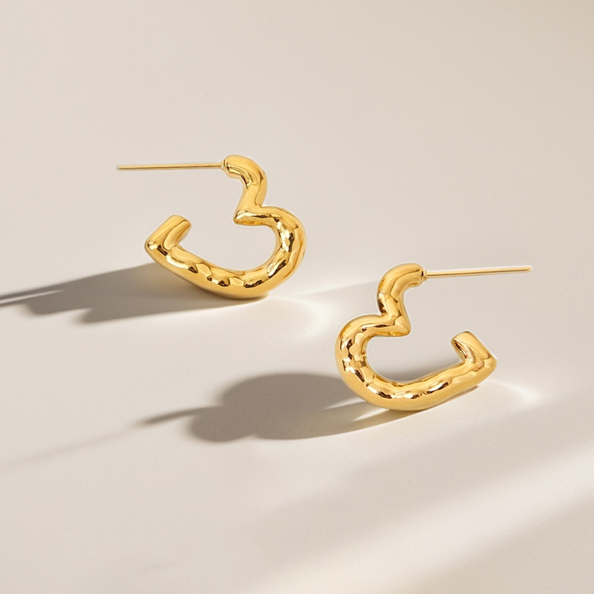 Real Gold Plated Waterproof Heart Hoop Earrings - Accessorize India