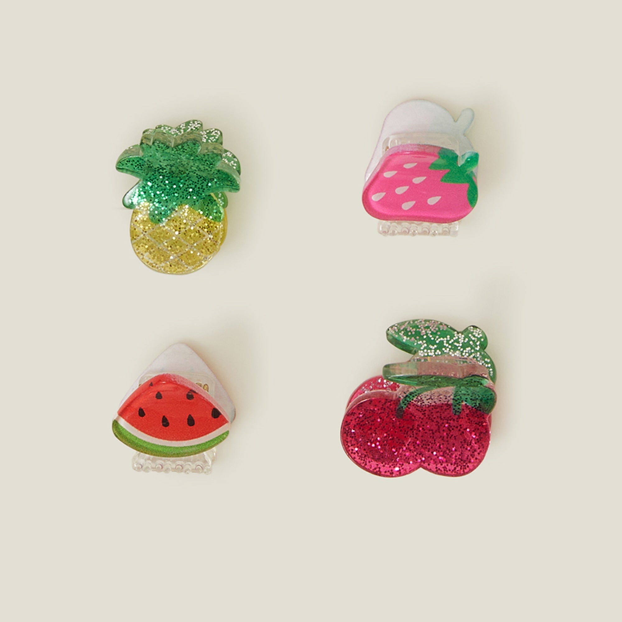 Multi 4-Pack Mini Fruit Claw Clips