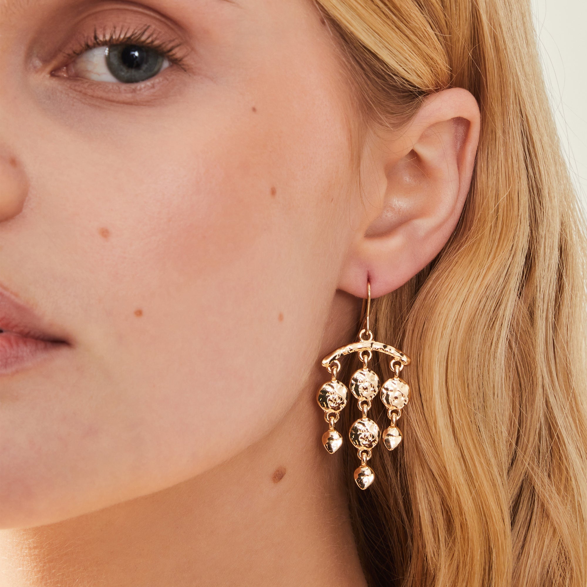 Textured Chandelier Drop Earrings - Accessorize India