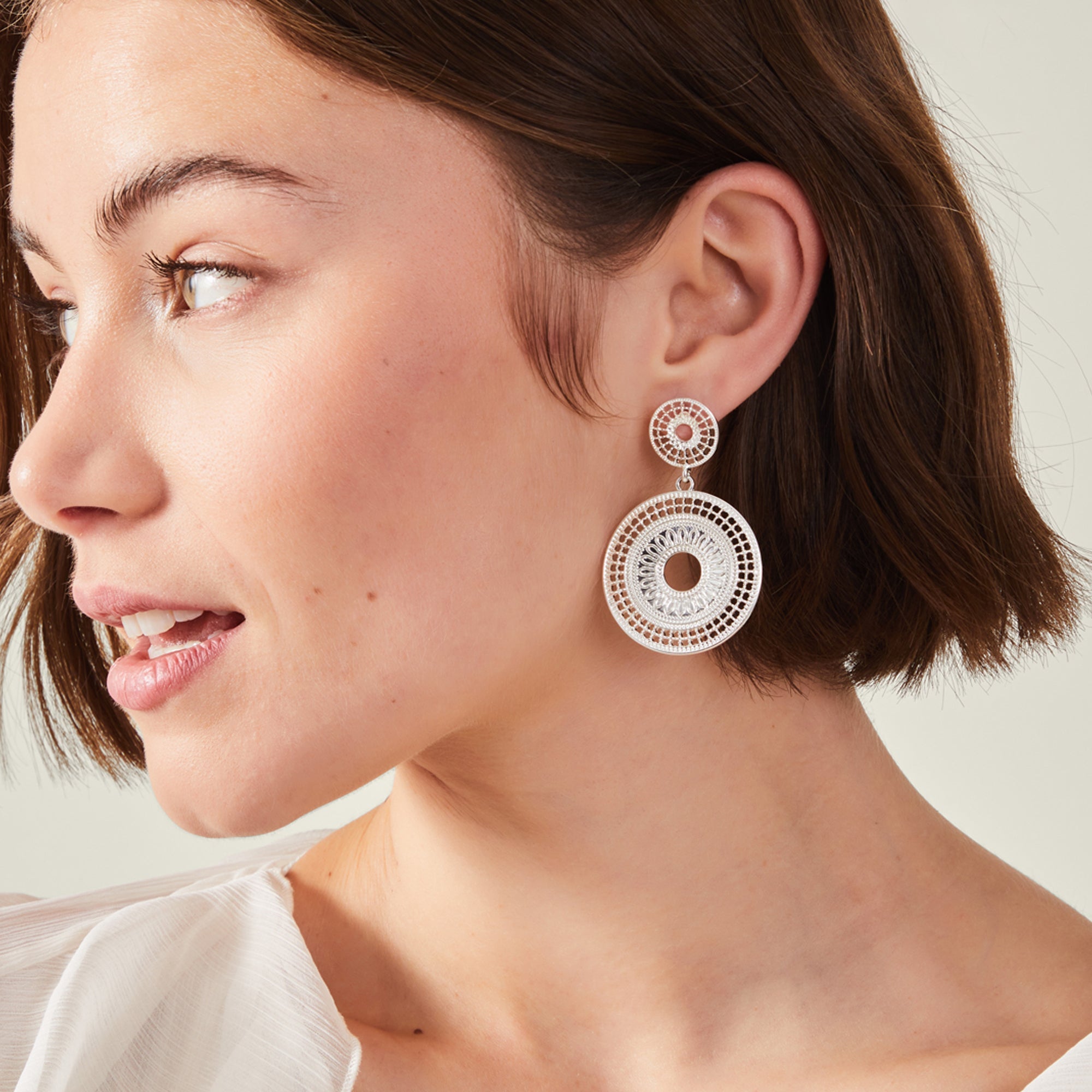 Silver Jaipur Disc Drop - Accessorize India