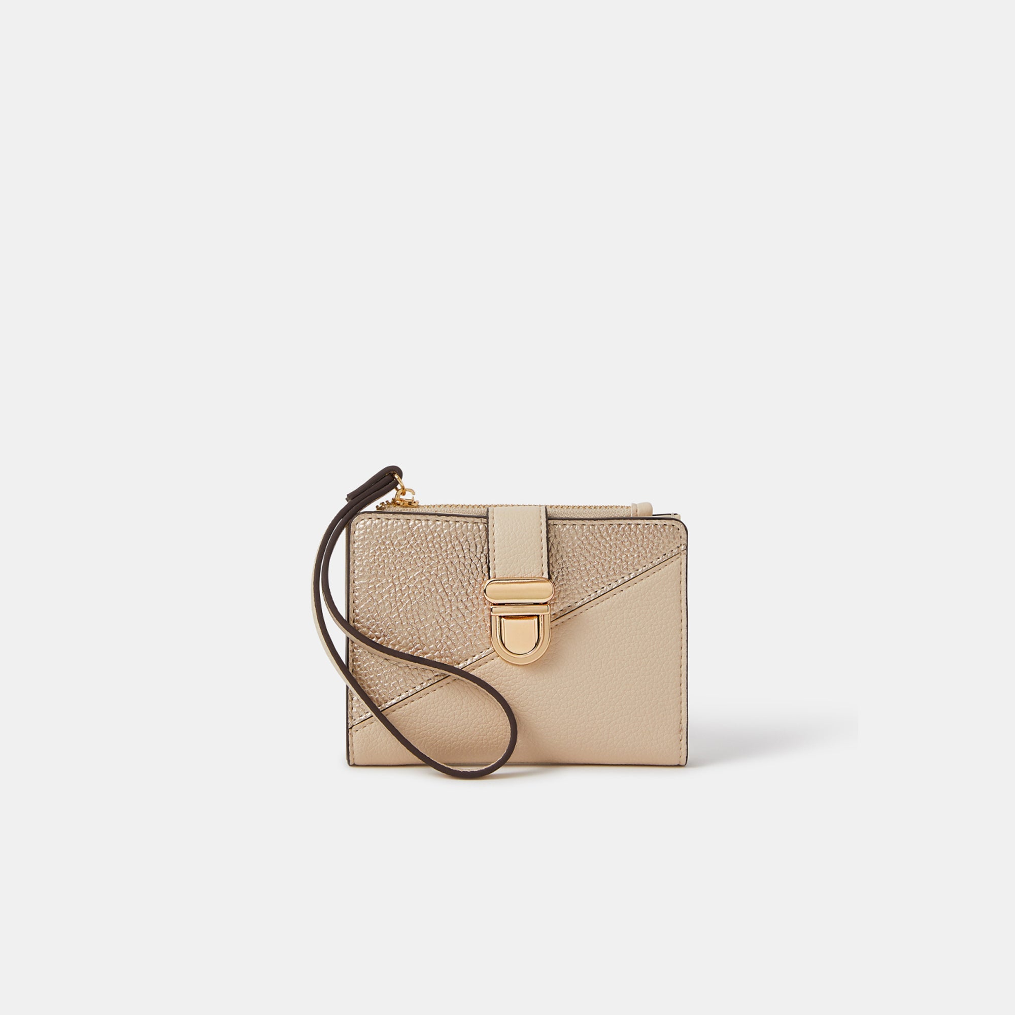 Cream Wrist Strap Push Lock Wallet - Accessorize India