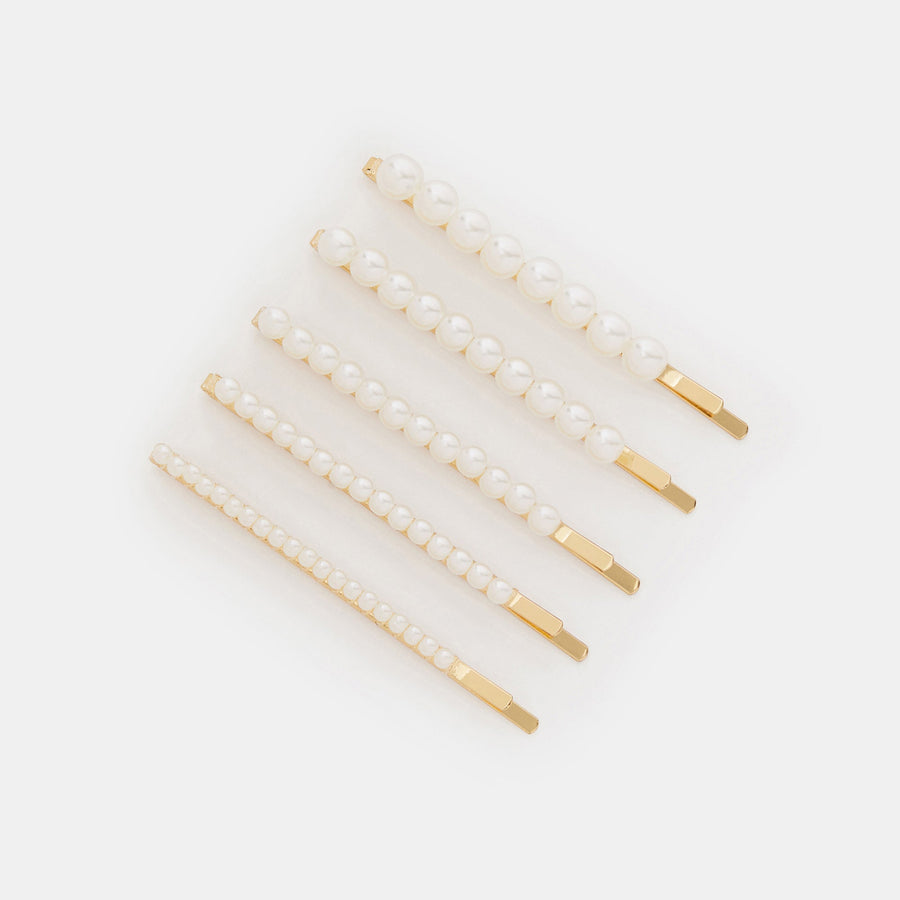 Pack of 5 Pearl Hair Slides - Accessorize India