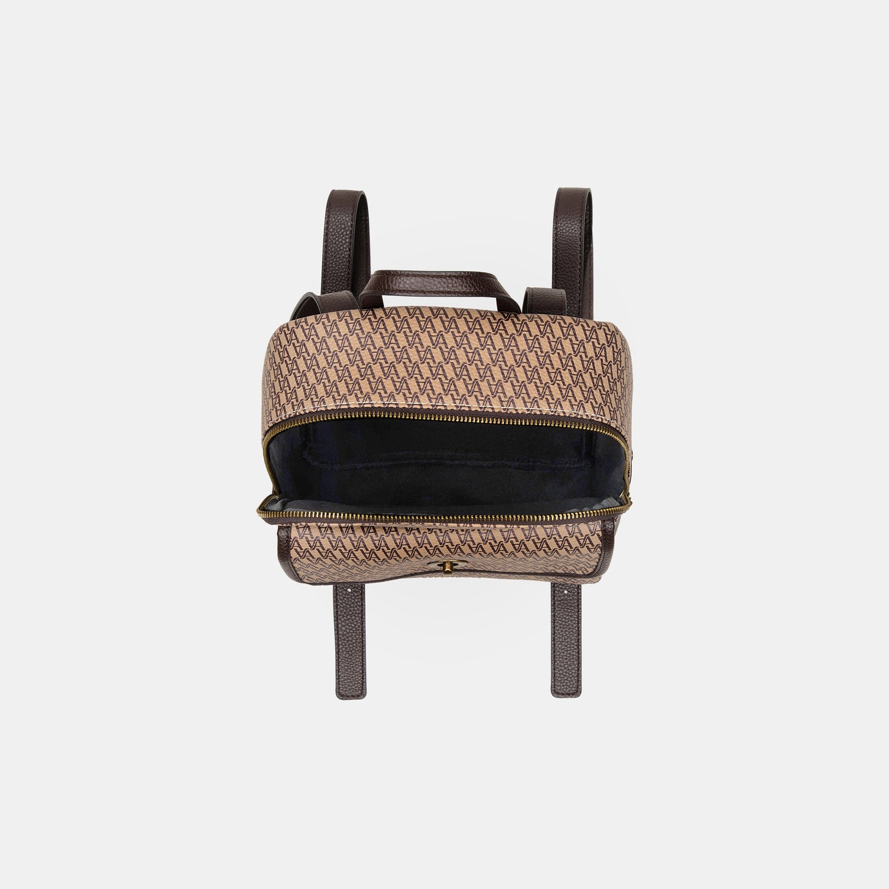 Brown Monogram Printed Backpack