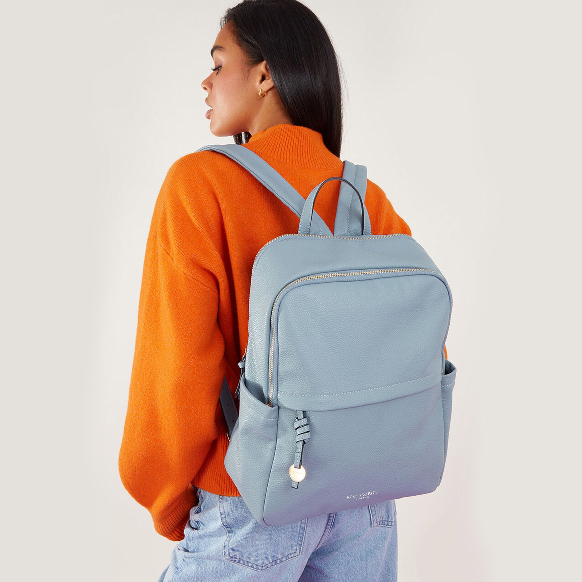 Accessorize London Women's Zip Around Backpack-Light Blue - Accessorize ...