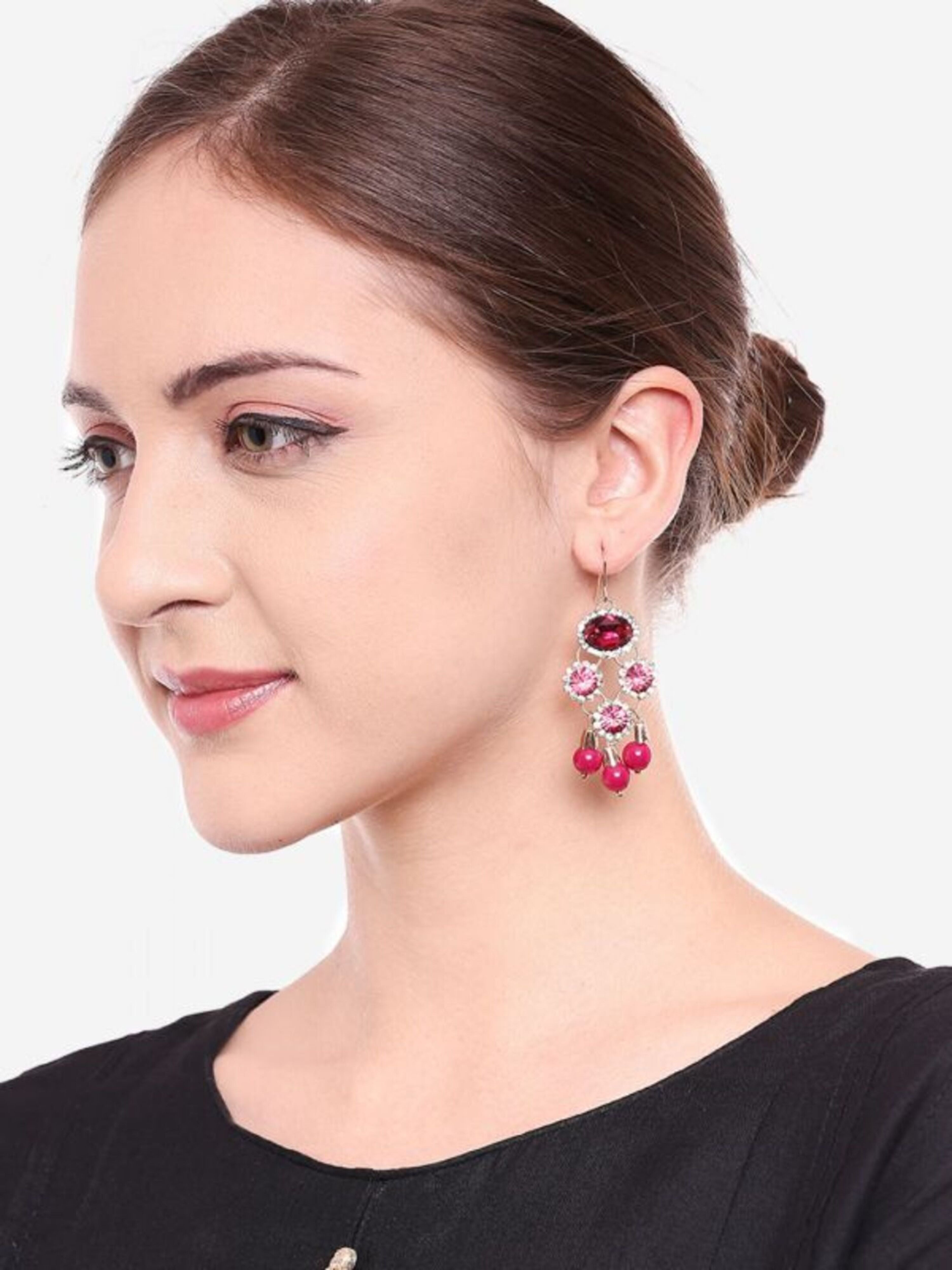 Accessorize London Women's Red Diamante Earring - Accessorize India
