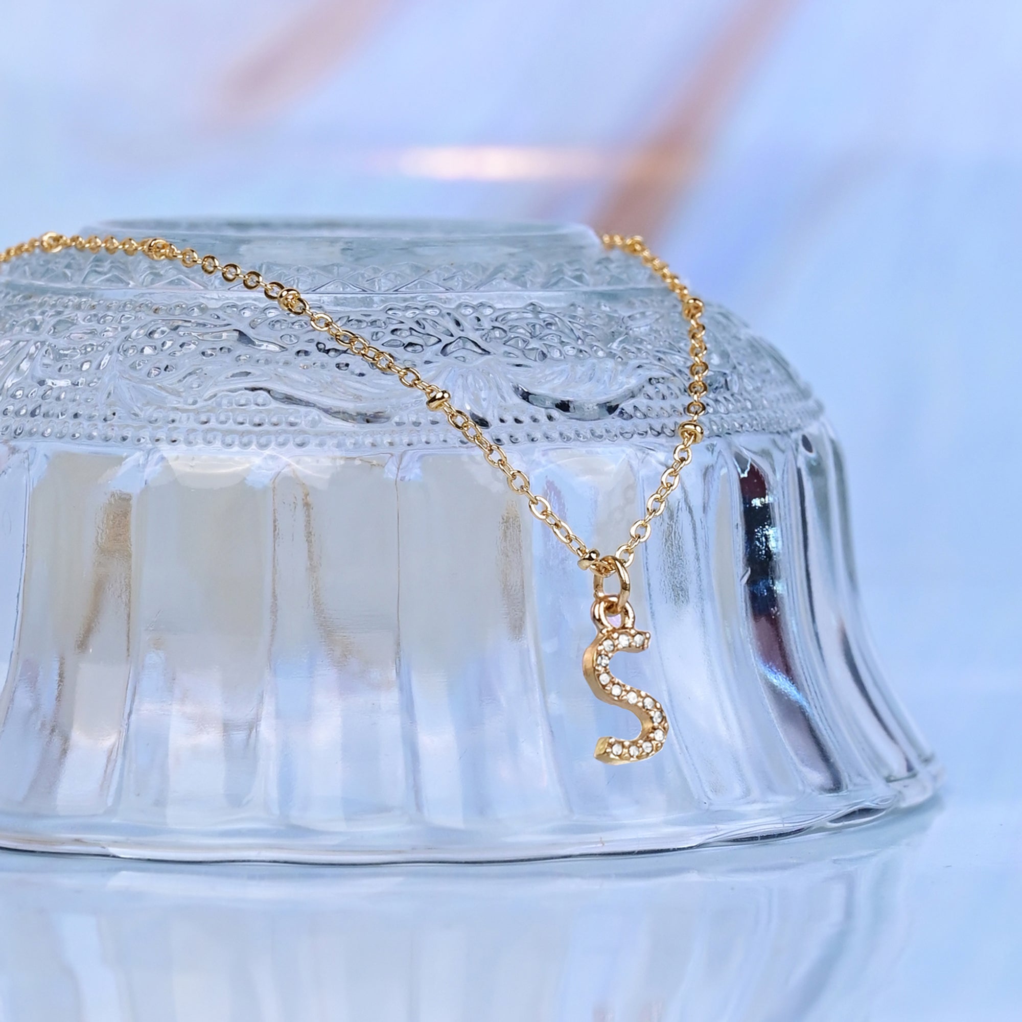 Buy Golden Initial S Sparkle Pendant Online