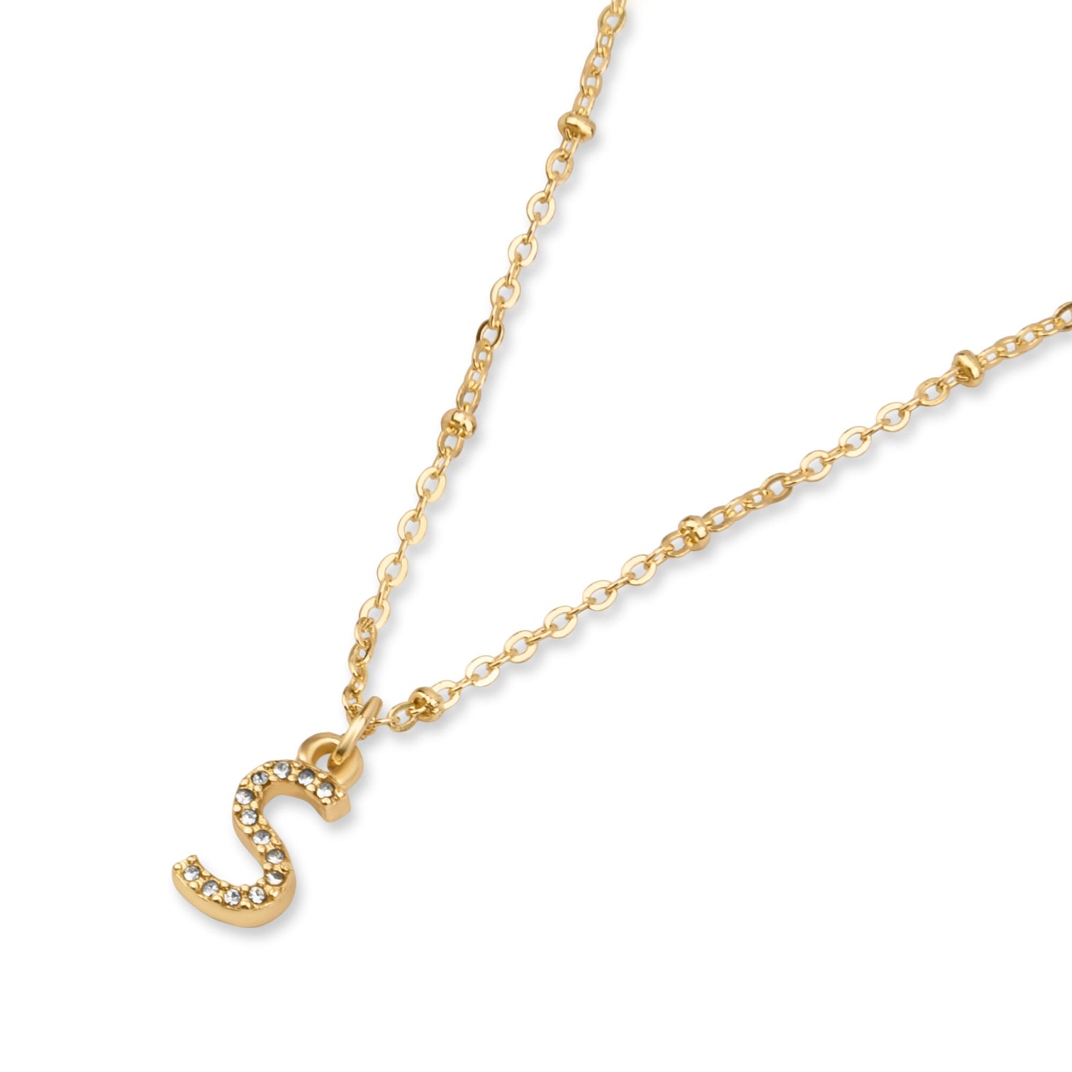 Buy Golden Initial S Sparkle Pendant Online