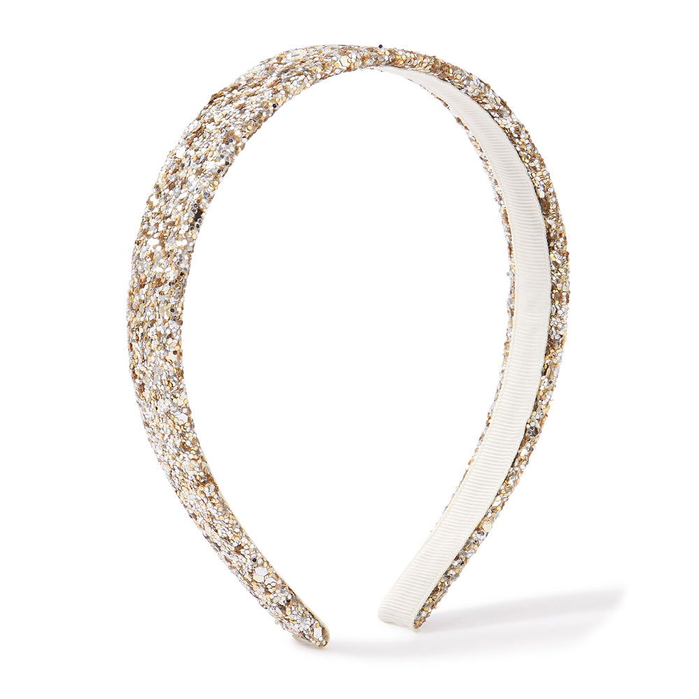 Buy Golden Glitter Alice Hair Band Online - Accessorize India
