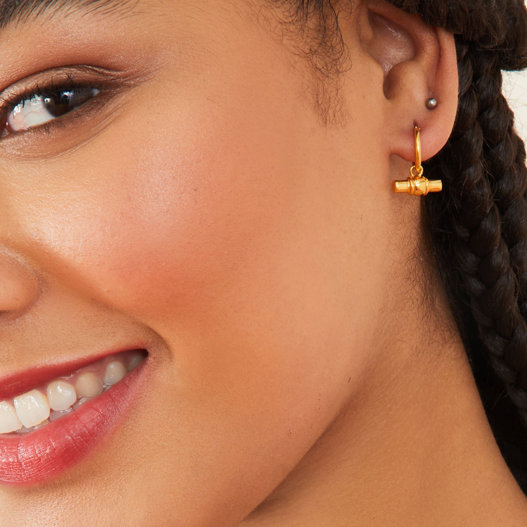 Buy Gold Plated T Bar Hoop Earrings Online - Accessorize India