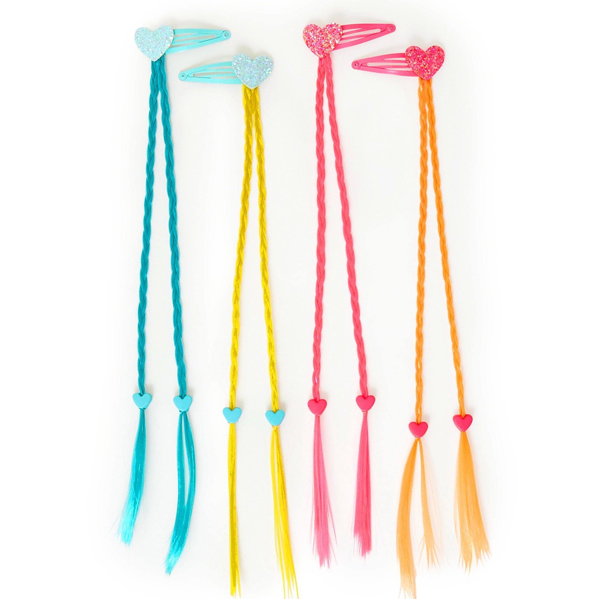 Buy Pack of 4 Heart Fake Hair Clips