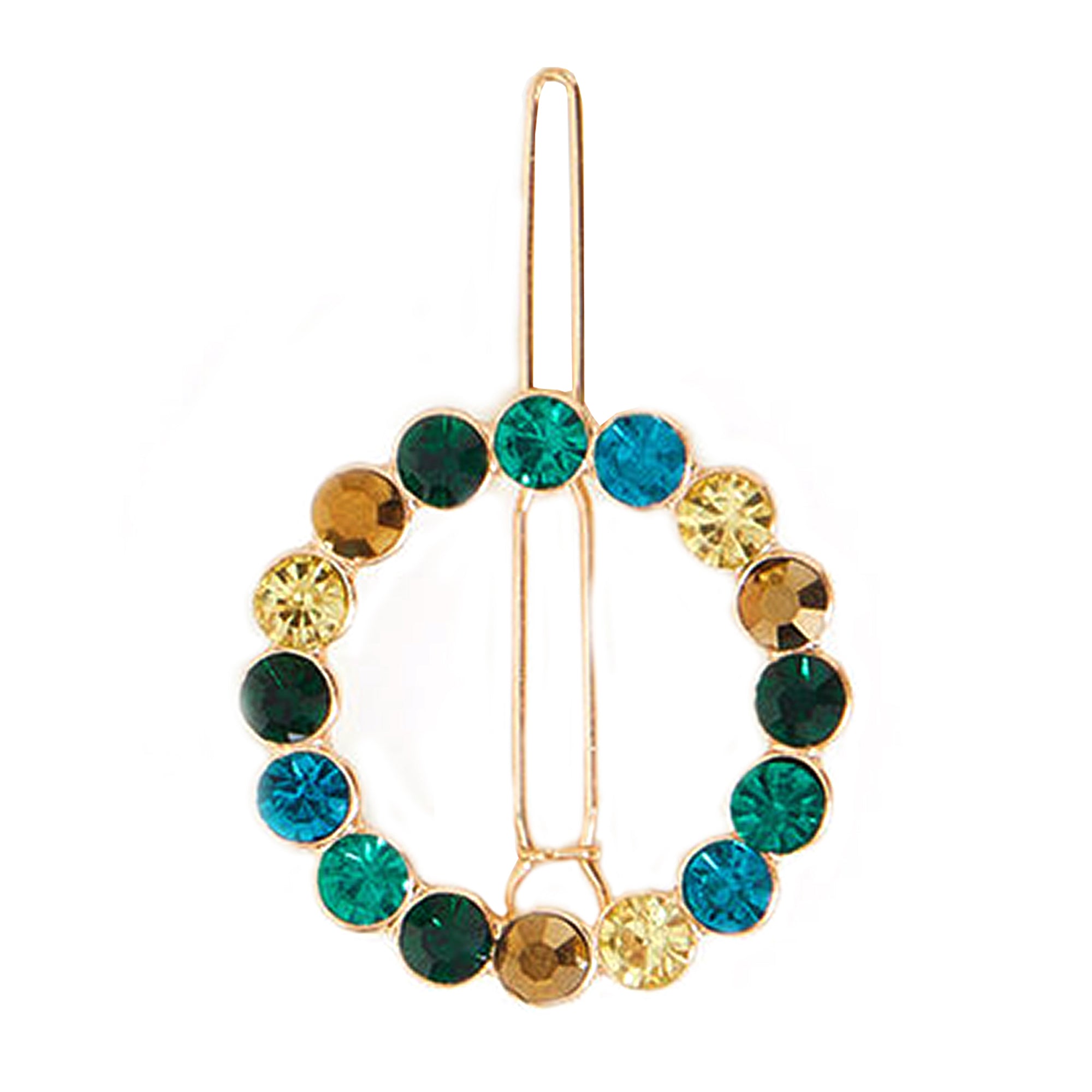 Buy Blue Circle Gem Hair Clip