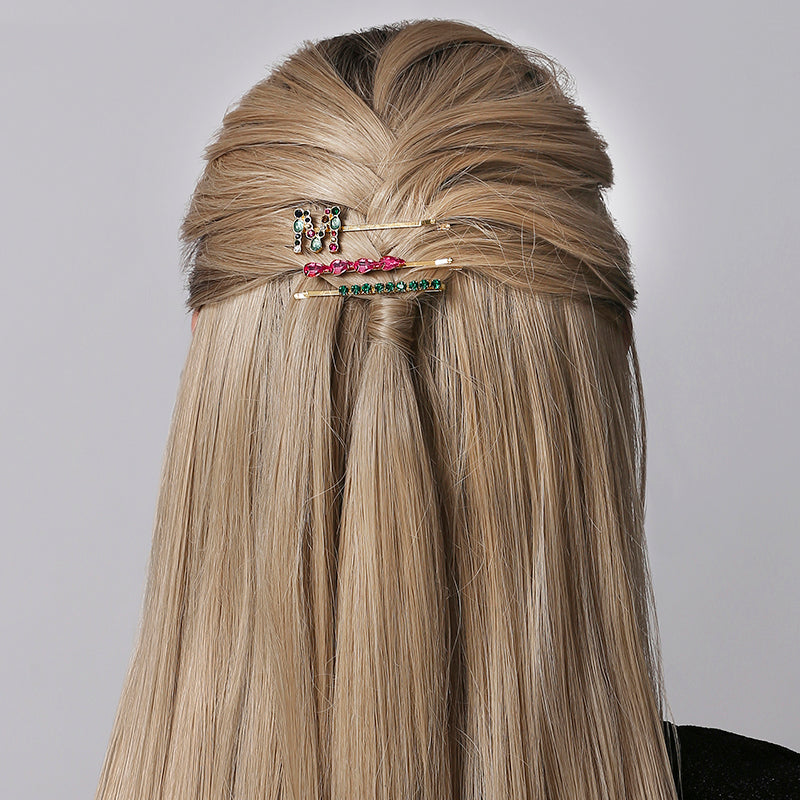 Buy Set Of 3 Pink M Initial Hair Slides