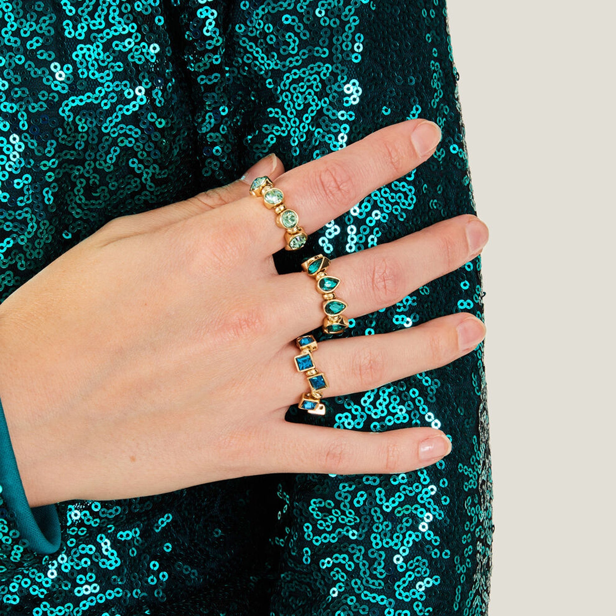 Buy Set of 3 Crystal Stacking Rings Online - Accessorize India